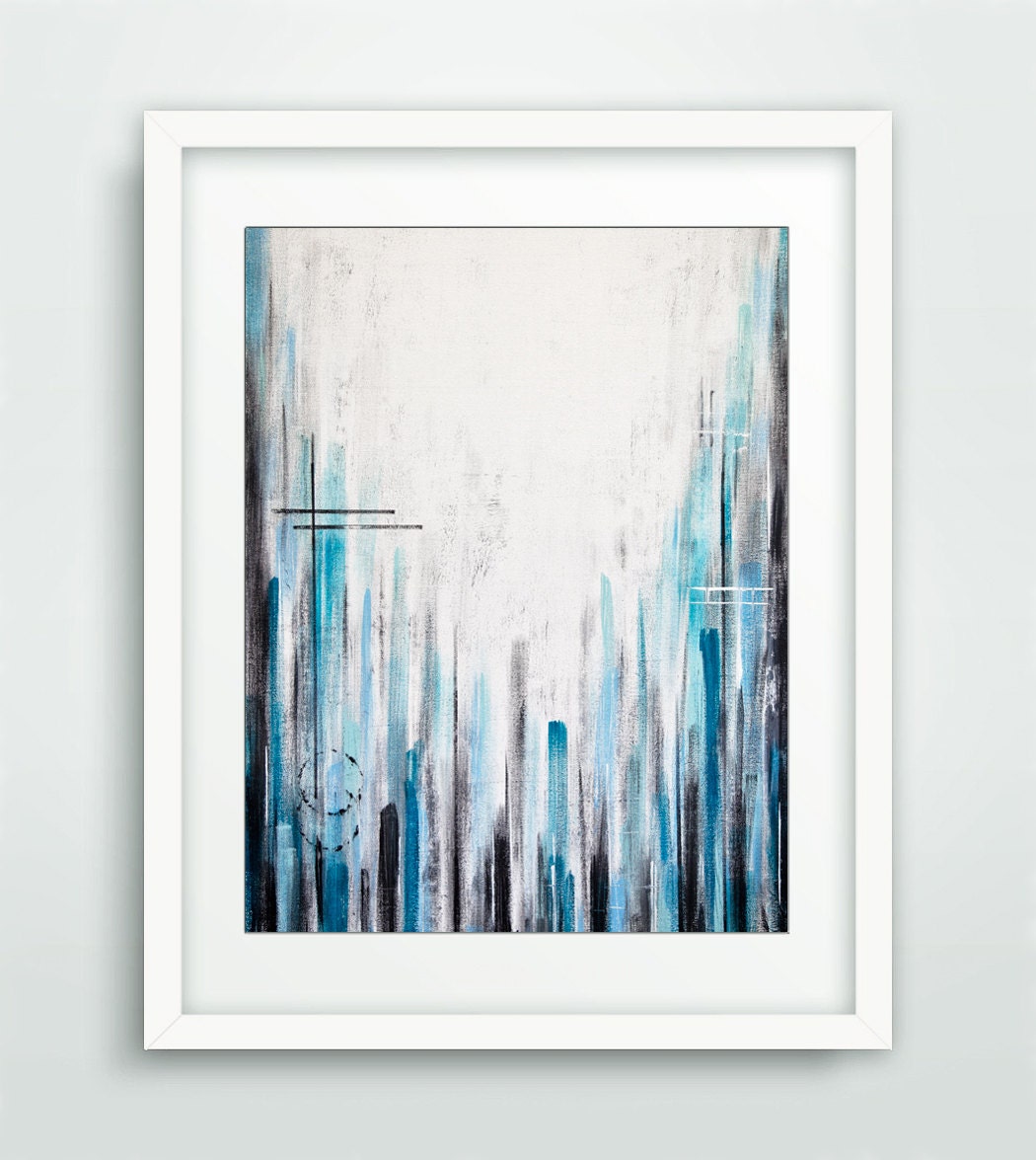 Minimalist Print Digital Download Printable Art Blue Lines Modern Art ...