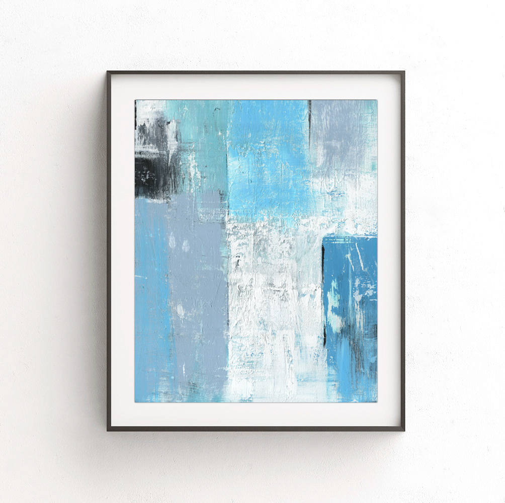 Digital Download Blue Black Prints Set of 2 Printable Art for - Etsy