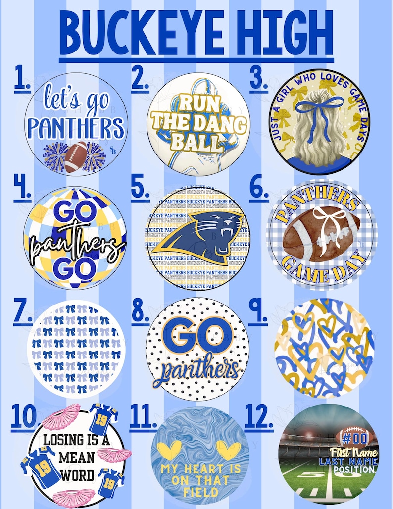 Custom Game Day Spirit Buttons – 2.25” Personalized Pins for Schools ...
