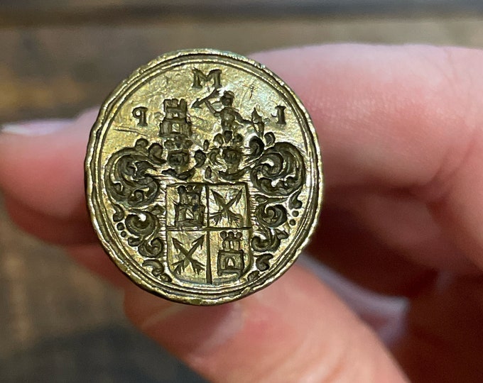 RARE Antique Steel & Bronze Wax Seal Incredible Crest 1700s - Etsy