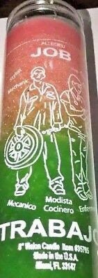 JOB CANDLE Pink & Green 2 Color 7 Day Candle Plain Glass - Etsy