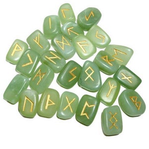Rune Set (25 Pieces) Beautiful Rune With Velvet Bag ~amethyst~jade~rose ...