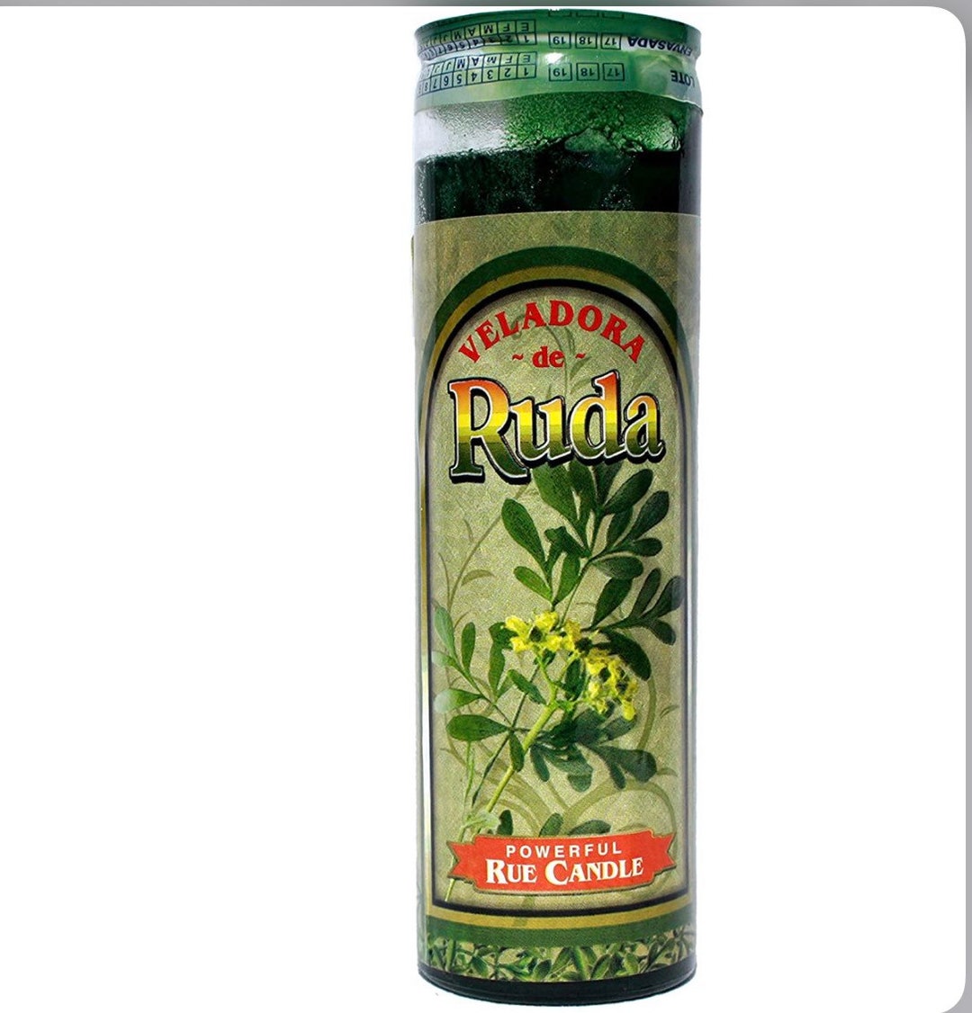 Rue Ruda Candle Green Powerful Aromatic 7 Day Veladora Indio- Dressed ...
