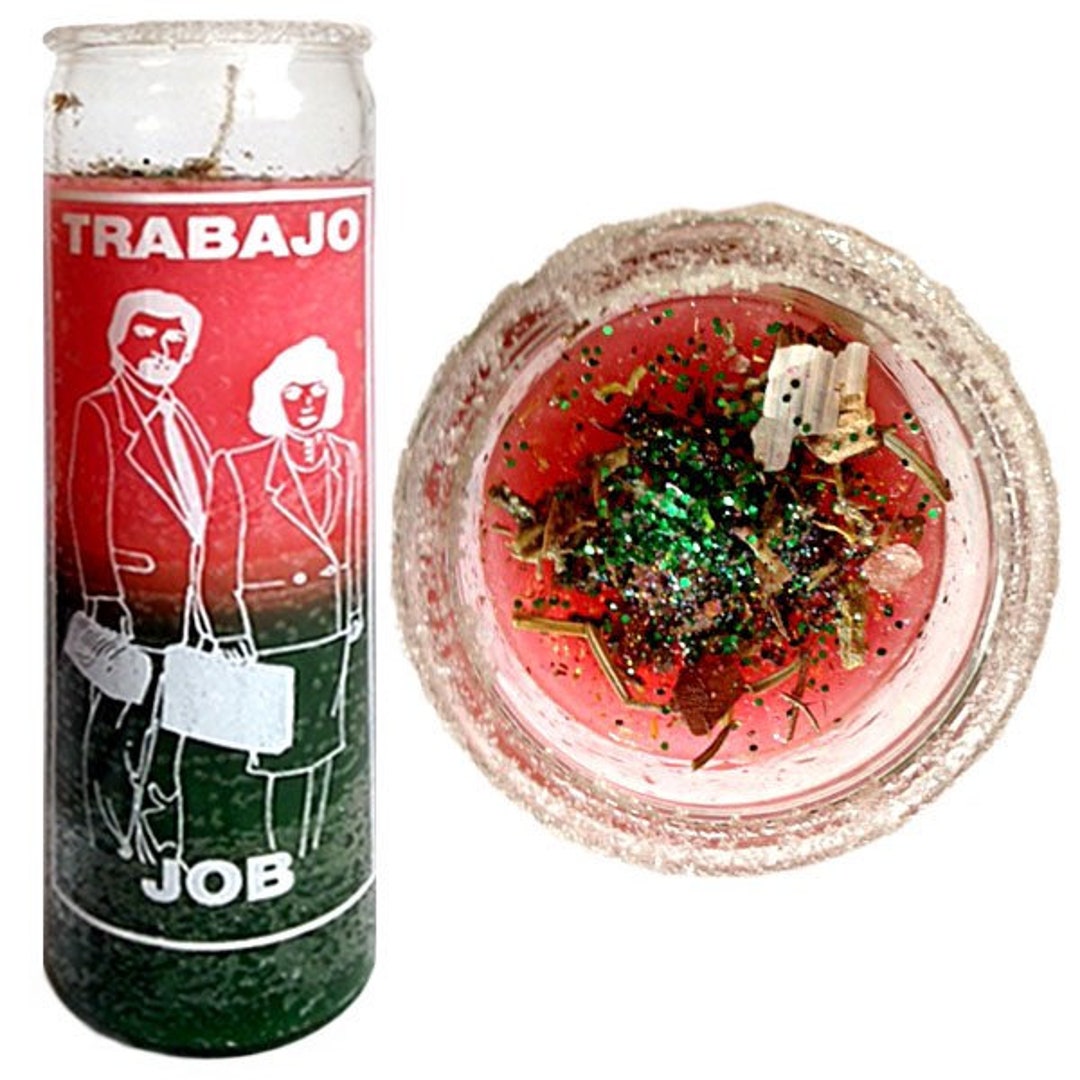 JOB CANDLE - Pink & Green 2 Color 7 Day Candle Plain Glass Unscented ...