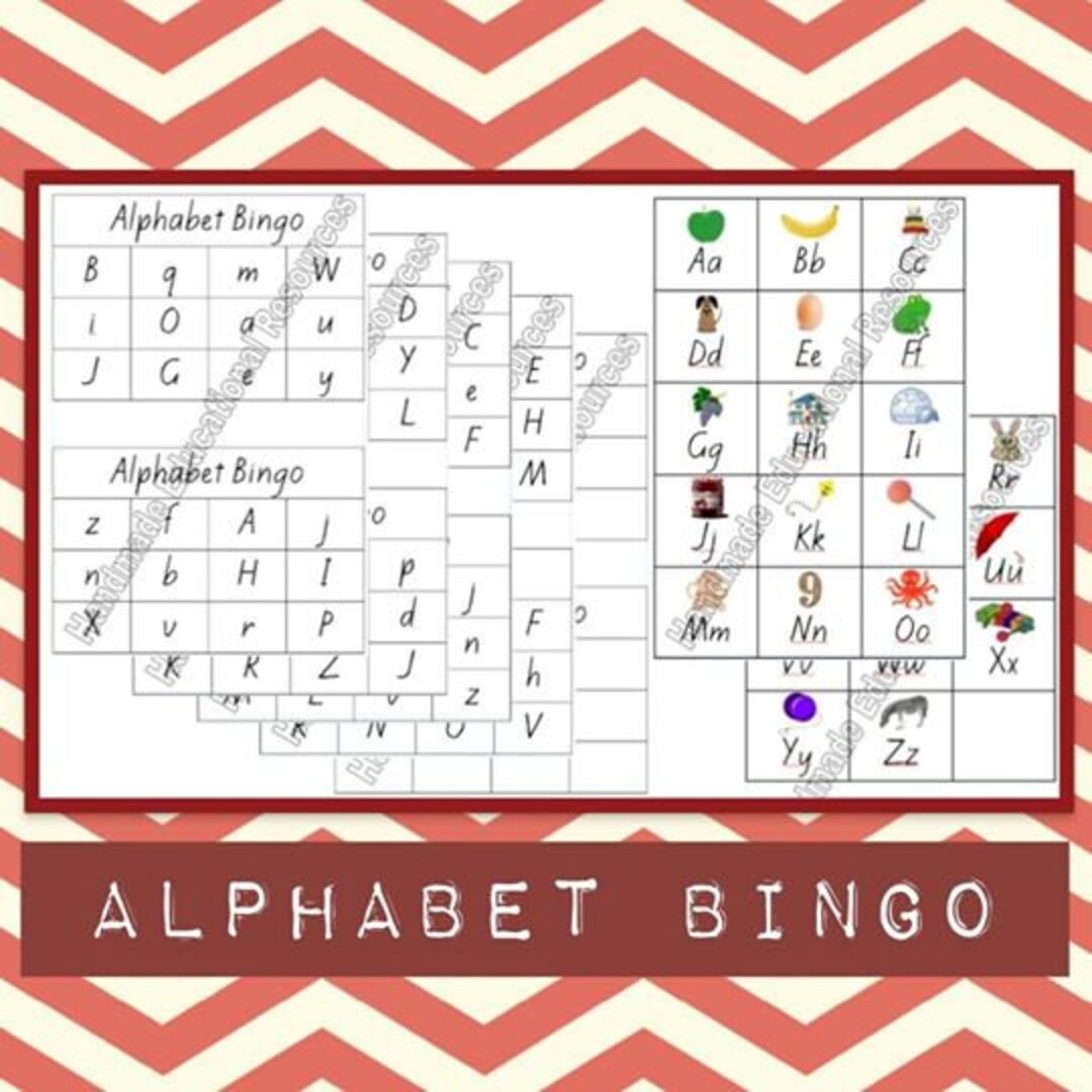 Digital Download printable Alphabet Bingo - Etsy