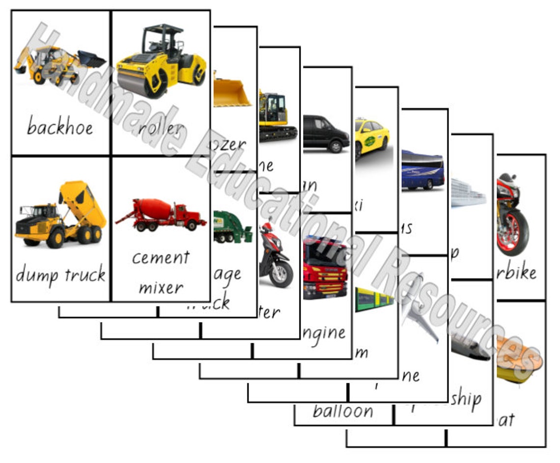 Printable Vehicle/transport Flash Cards Download - Etsy Hong Kong