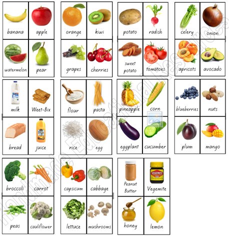 Printable Fruit Vegetable and Pantry Flash Cards Download - Etsy