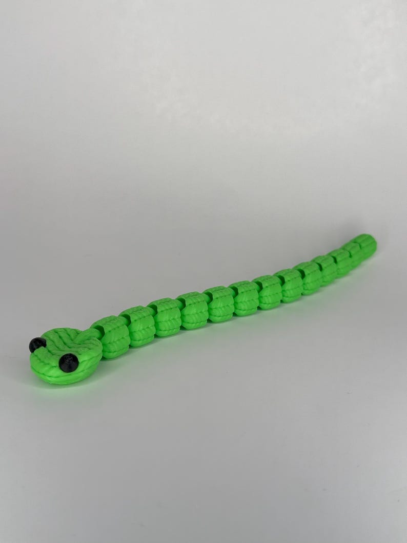 Medium 3D Printed Snake Toy | Knit-texture Articulated Fidget | Sensory ...