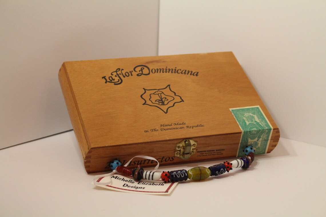 Cigar Box Purse: La Flor Dominicana With Beaded Handle - Etsy