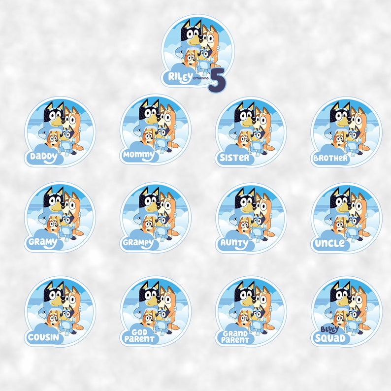 Bluey Birthday PNG JPEG PSD Birthday Family Happy - Etsy Israel