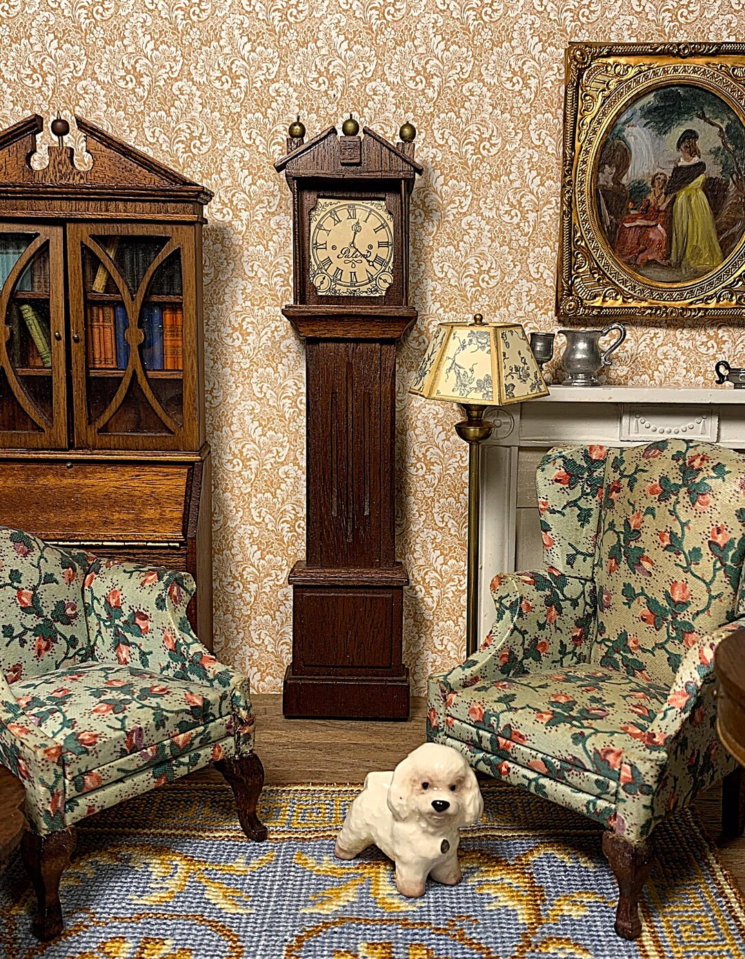 Miniature Block House/sonia Messer Grandfather Clock, Mahogany Hardwood ...