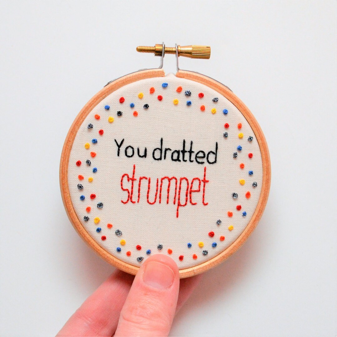 Hand Embroidery Hoop Art 'you Dratted Strumpet' Swearing Insult Rude ...
