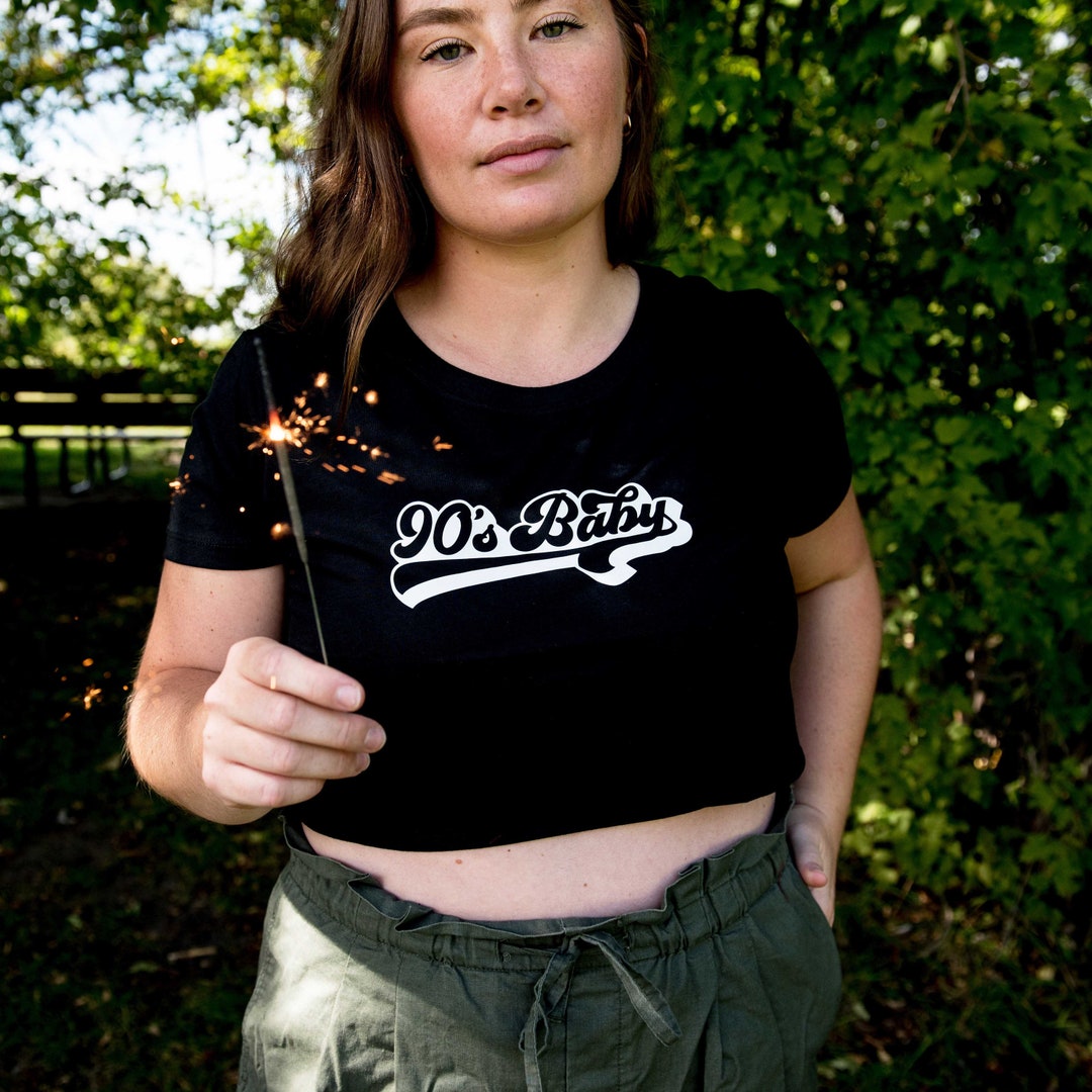1990's Baby Crop Top for 90's Baby, Underboob Crop Tee, Birthday Tshirt ...