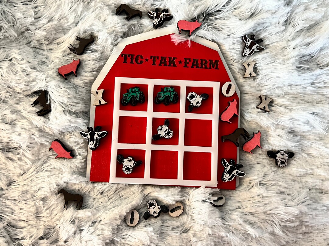 Barn Farm Tic Tac Toe DIGITAL Svg File Laser Cutting Glowforge Fun ...