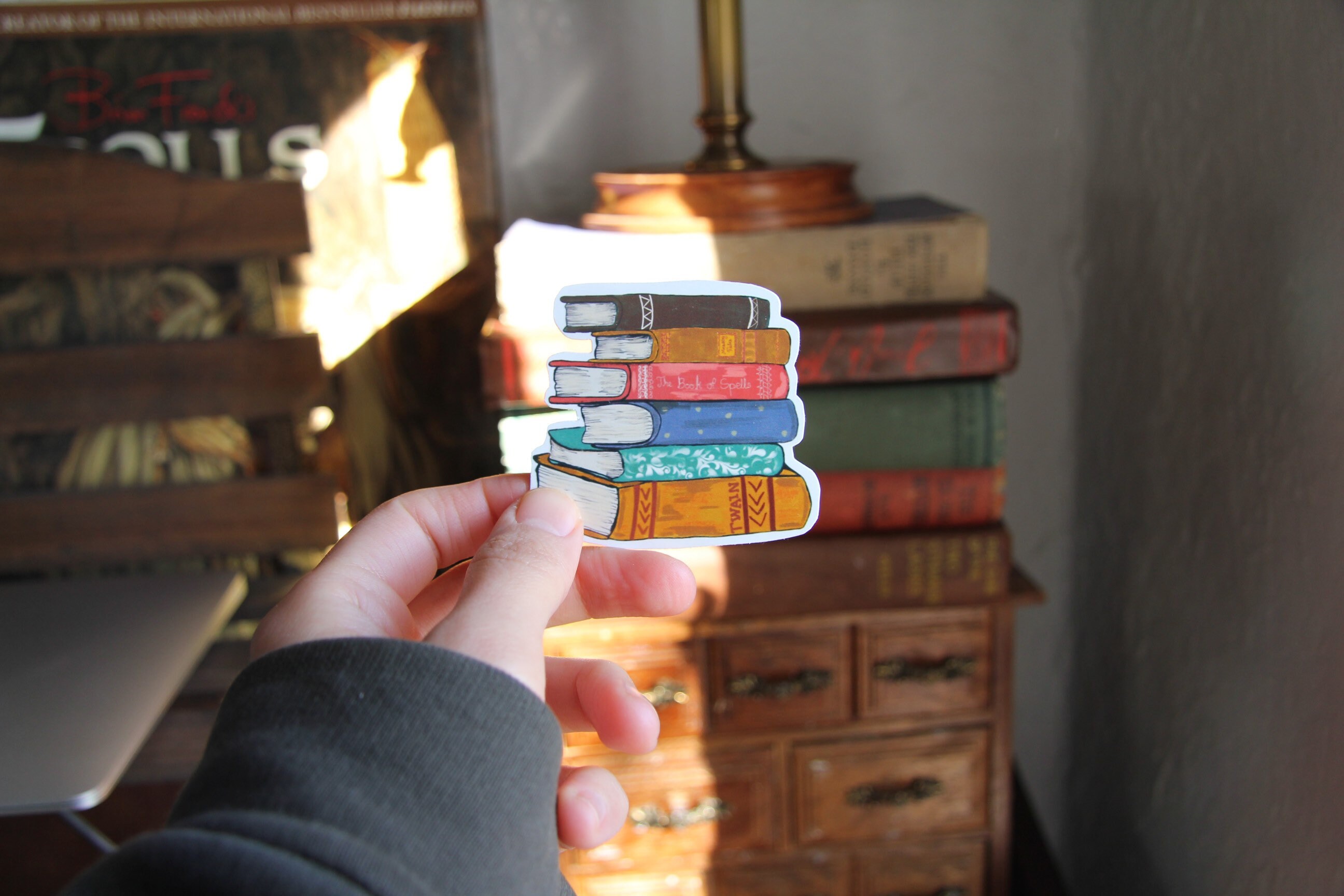 Pile of Books Sticker - Etsy