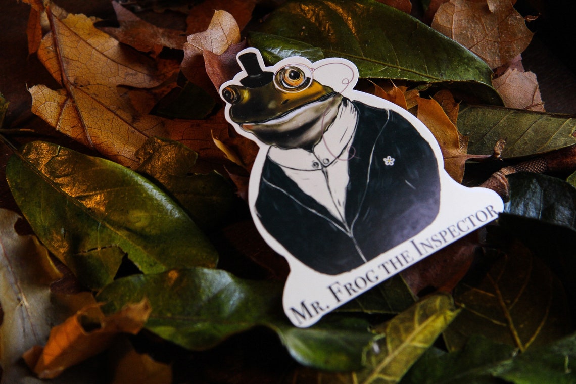 Mr. Frog the Inspector sticker detective lovers art Sherlock | Etsy
