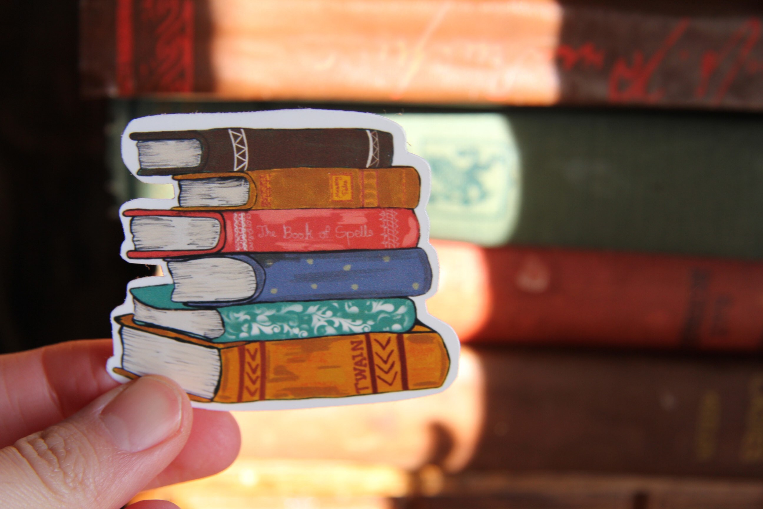 Pile of Books Sticker - Etsy