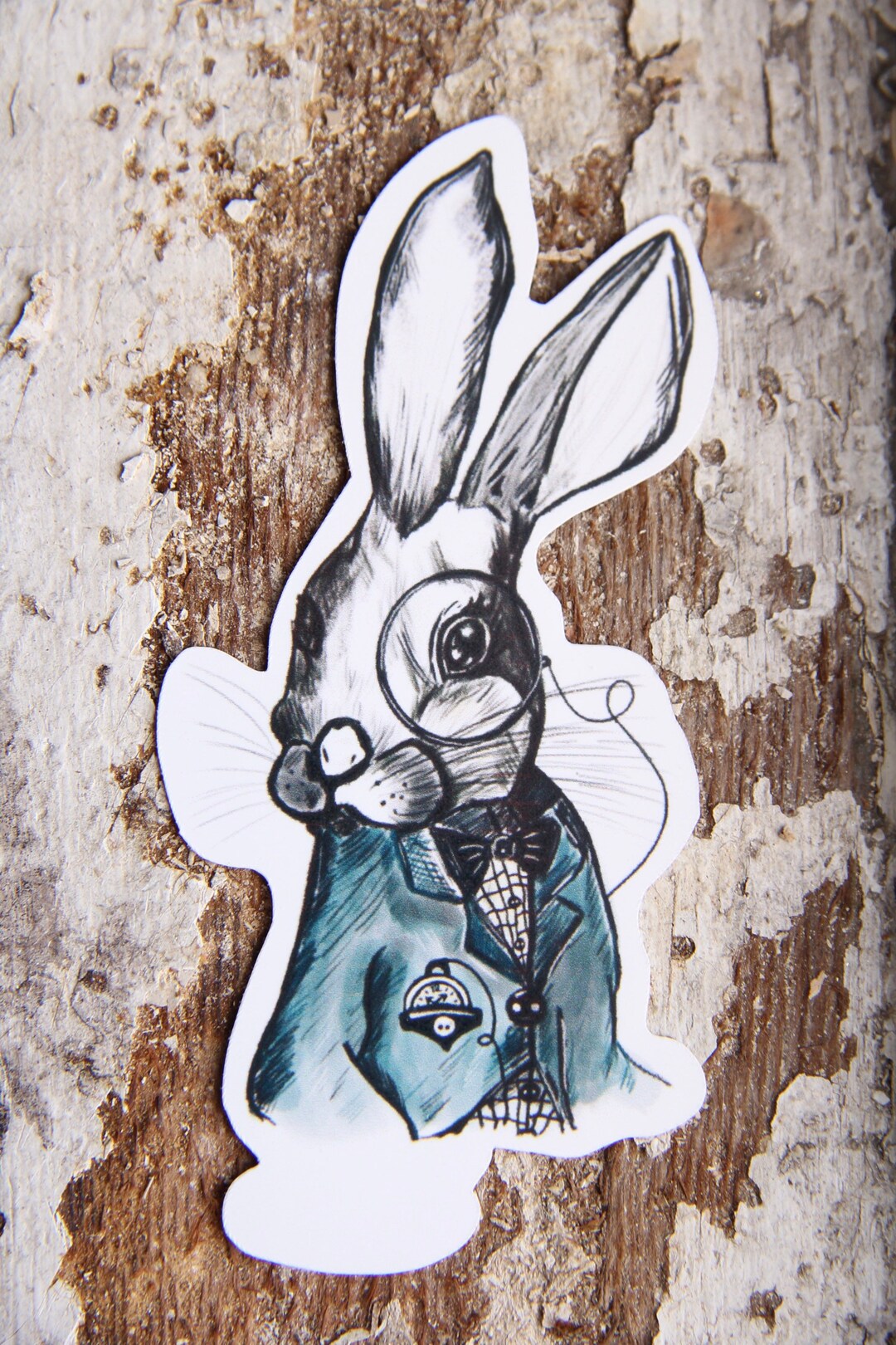 White Rabbit Sticker - Etsy