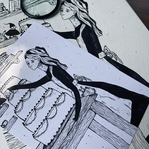 Baking With Witches Art Print, Witch Art Print, Baker Witch Art Print ...