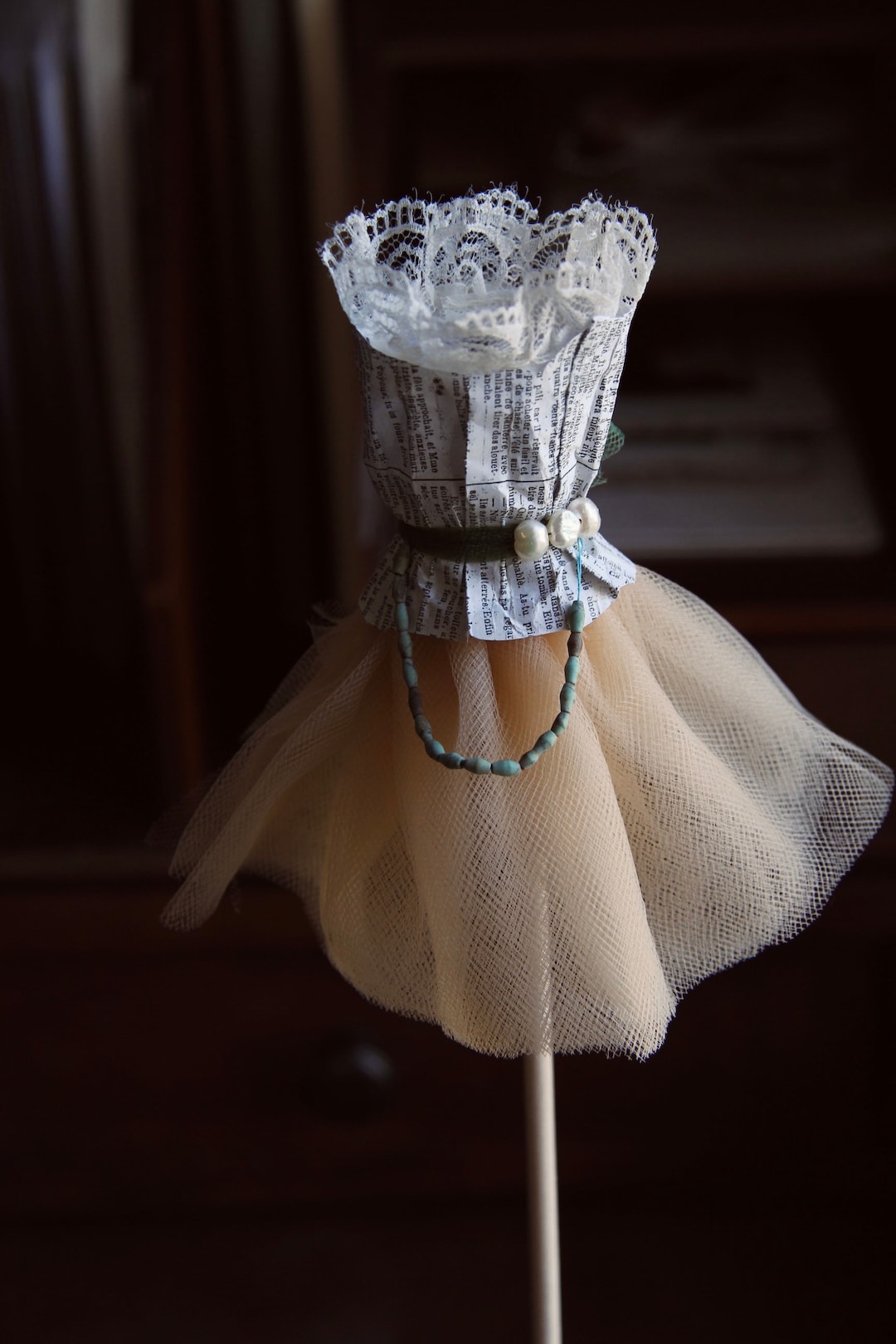 Mini Paper Dress, Tulle Dress, Paper and Tulle Dress, Paper Dress ...