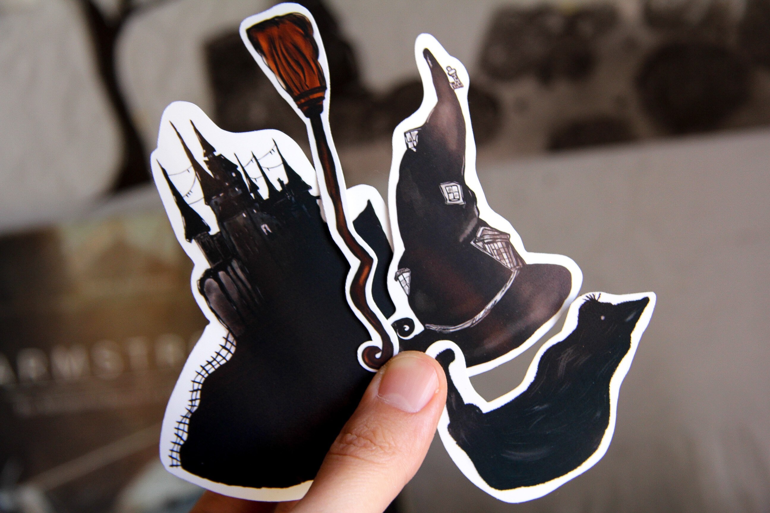 Witchy Sticker Set Witch Hat Sticker Witch Mansion Sticker - Etsy