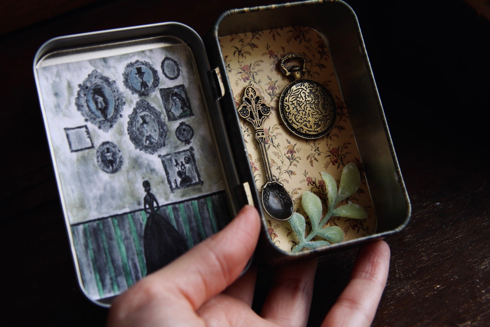 Mystery Wall Miniature World in a Vintage Style Tin, Miniature Art in a ...