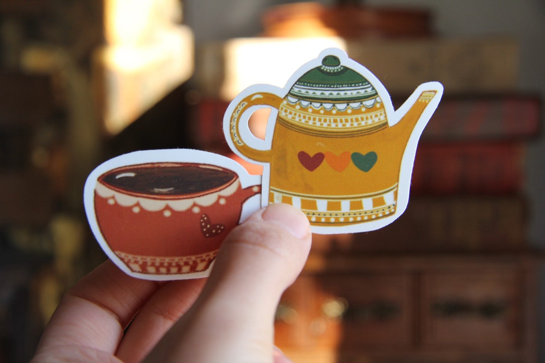 Tea Cup and Kettle Stickers - Etsy