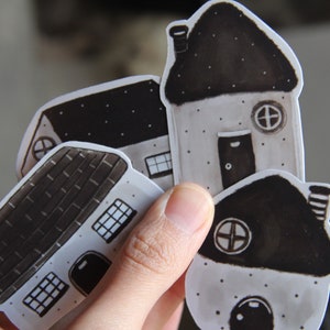 Village Houses Sticker Set, Fairy Cottages Sticker, Autumn Sticker Set ...
