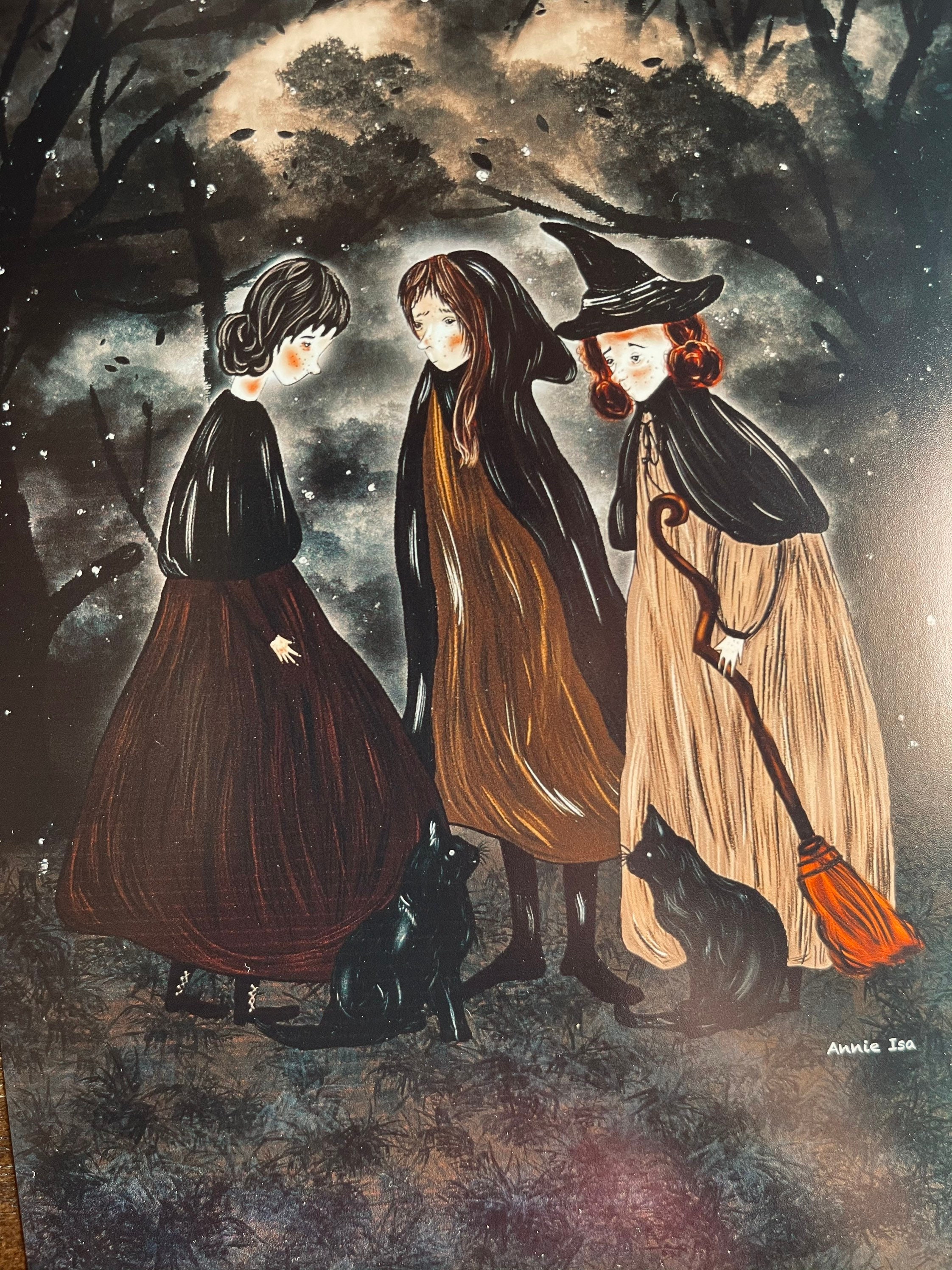 Witch Meeting Art Print, Witch Art Print, Black Cat Art Print - Etsy