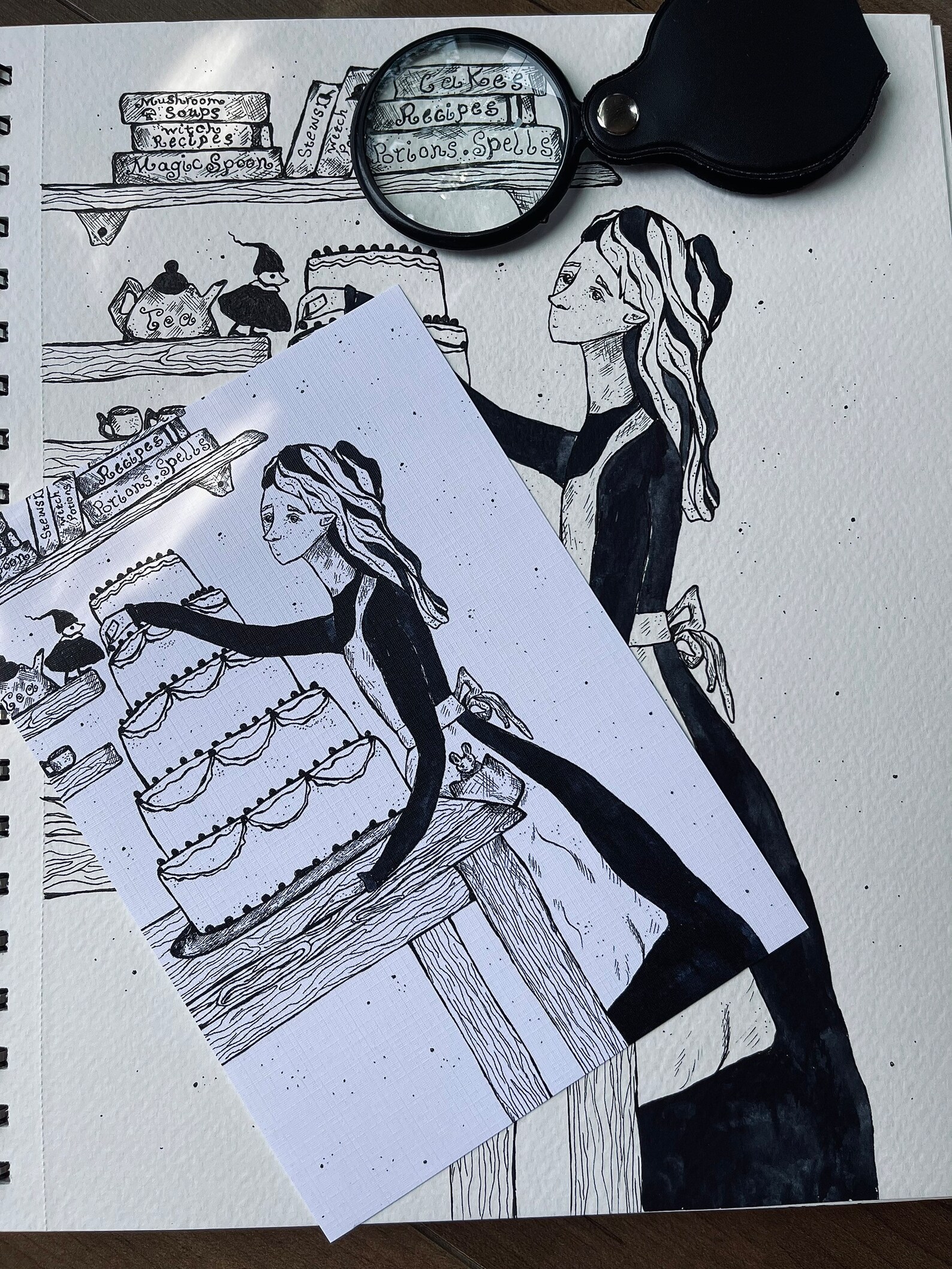 Baking With Witches Art Print Witch Art Print Baker Witch - Etsy