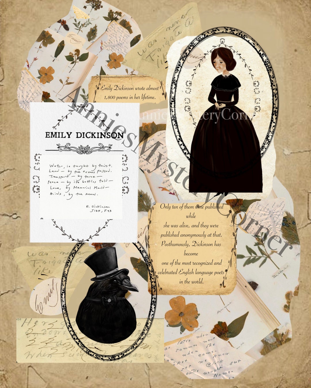 Emily Dickinson Journal Page Art Print - Etsy