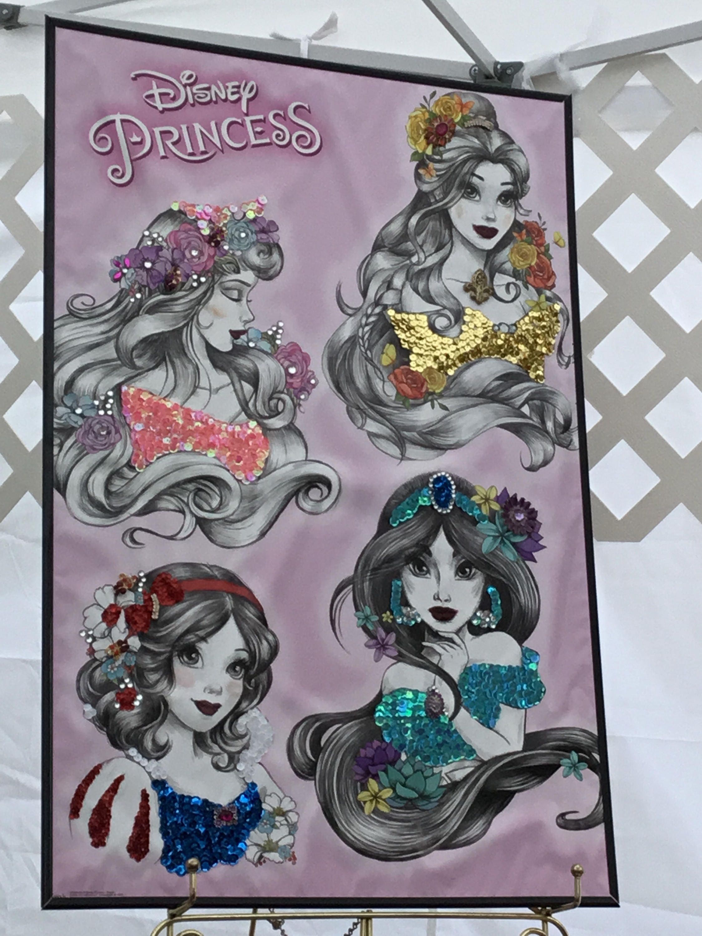 Disney Princesses Sequined/jeweled Wall Hanging, Wall Art, Picture ...