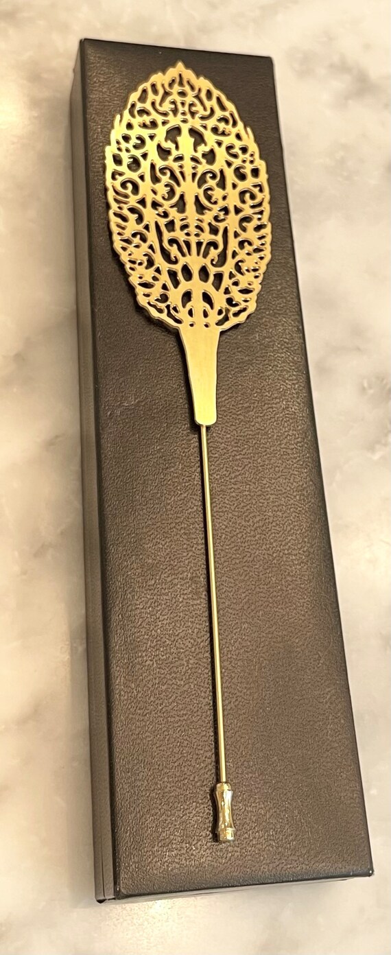 Asian Stick Pin Extra Large Gold-PlateSigned - Gem