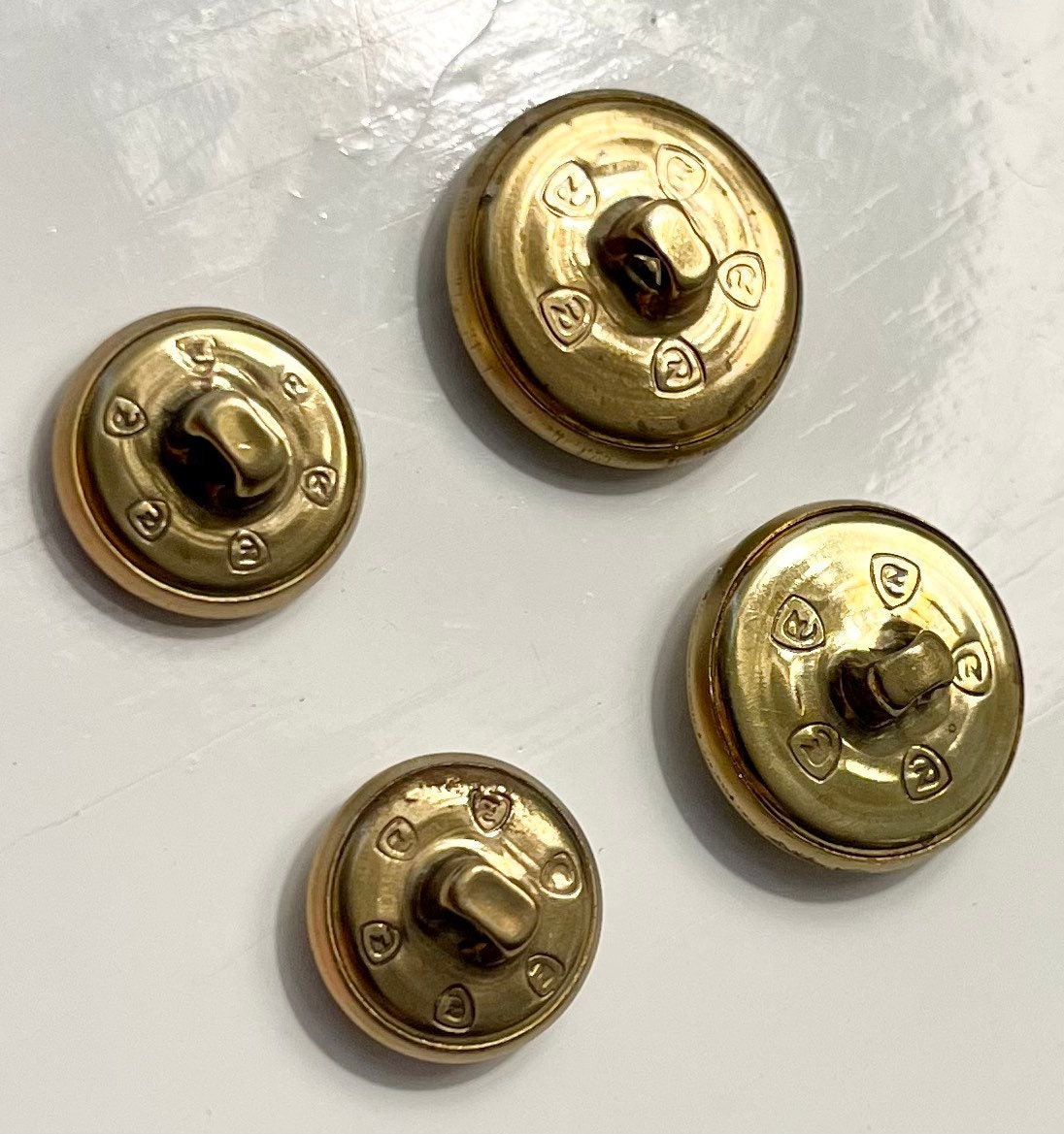Brass Crown Buttons Monogram Uniform Set of 4 - Etsy