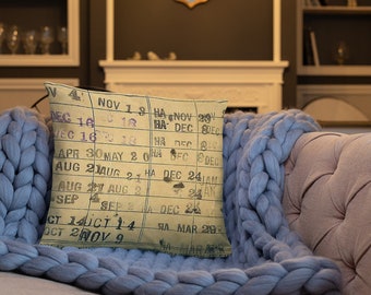 Library Card Pillow Case Book Pillow Case Bookish Pillows Book Lover ...