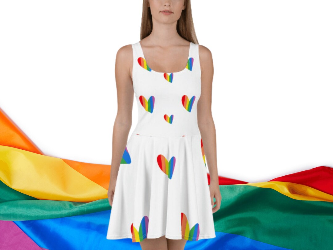 Pride Heart Dress, Love Day Skirt Dresses Party for Women Galentine ...