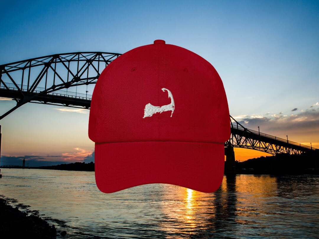 Cape Cod Hat, Embroidered Sewn Cape Outline Men's Women's Silhouette ...