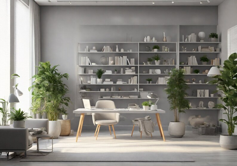 Five Grey Sunlight Filled Living Room Background, Zoom, Virtual ...