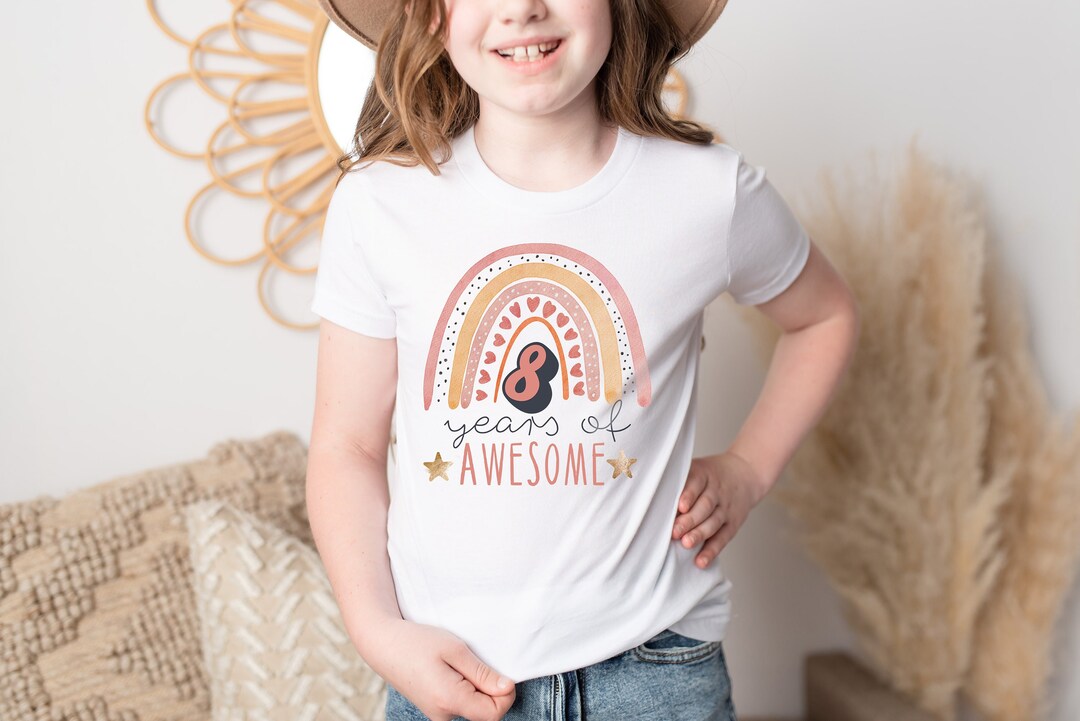 Eight Years of Awesome, Sublimation PNG, Eighth Birthday Digital File ...