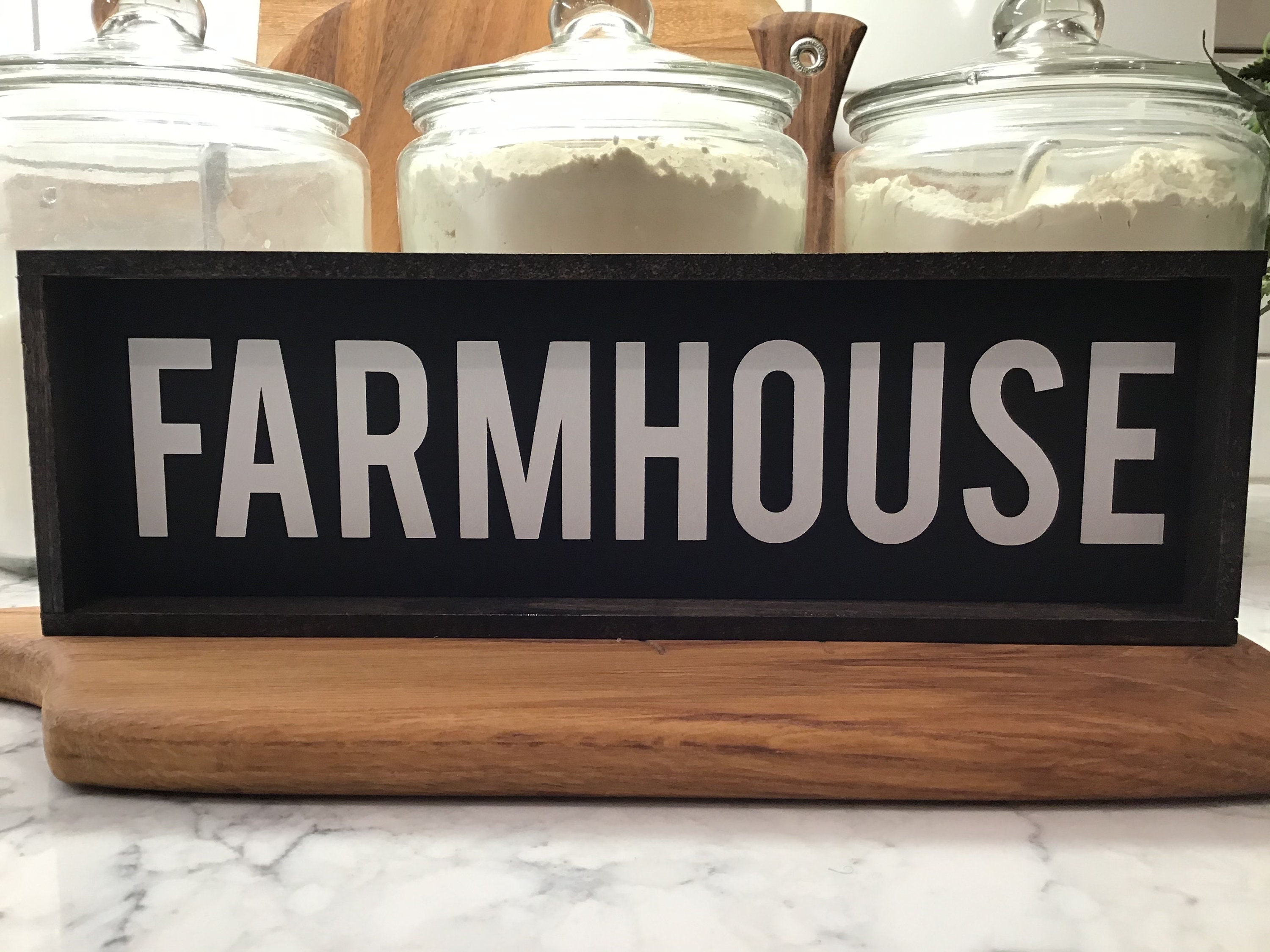 FARMHOUSE Wood Sign / Farmhouse Decor / Rae Dunn Inspired / - Etsy España
