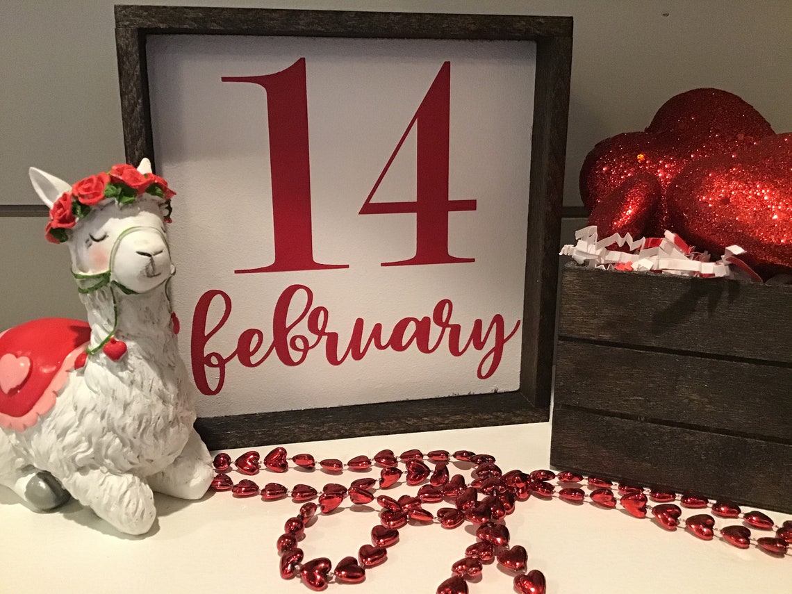 Mini Valentines Day Sign FEBRUARY 14 Small Sign Tier Tray - Etsy