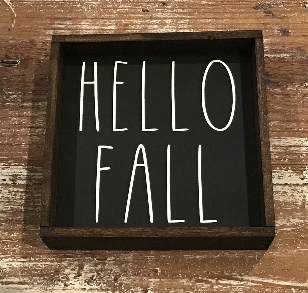 HELLO FALL Wood Sign | Rae Dunn Inspired | Fall Wood Sign| Sign Tier ...