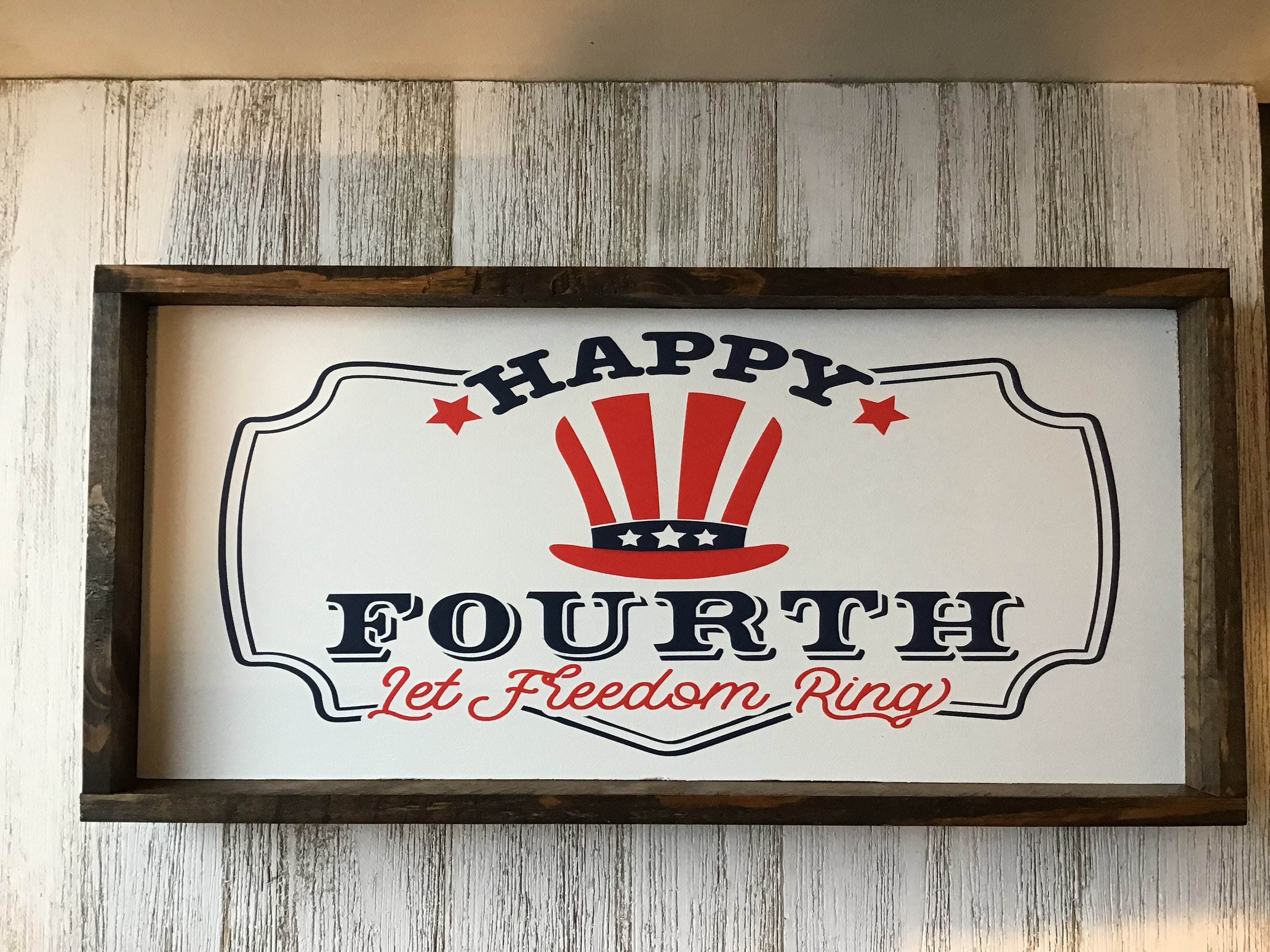 Happy Fourth Wood Sign | Rae Dunn Inspired | Self Standing Sign| Tiered ...