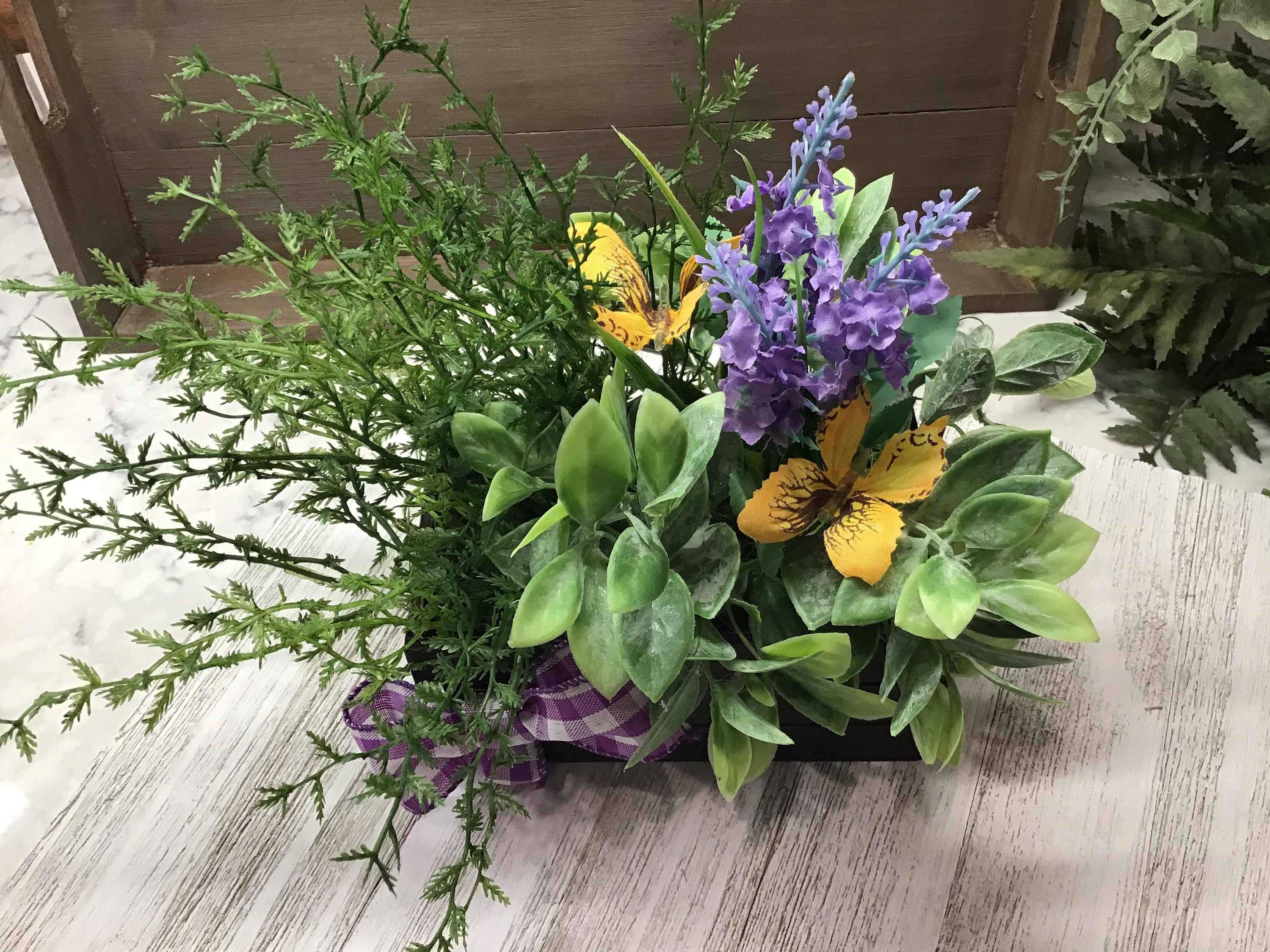 Mini Farmhouse SPRING Crate Floral Arrangement Farmhouse | Etsy