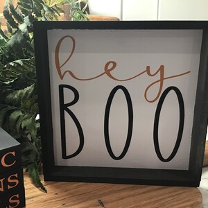 Halloween "hey Boo" Sign | Halloween Sign | Tiered Tray | Halloween ...