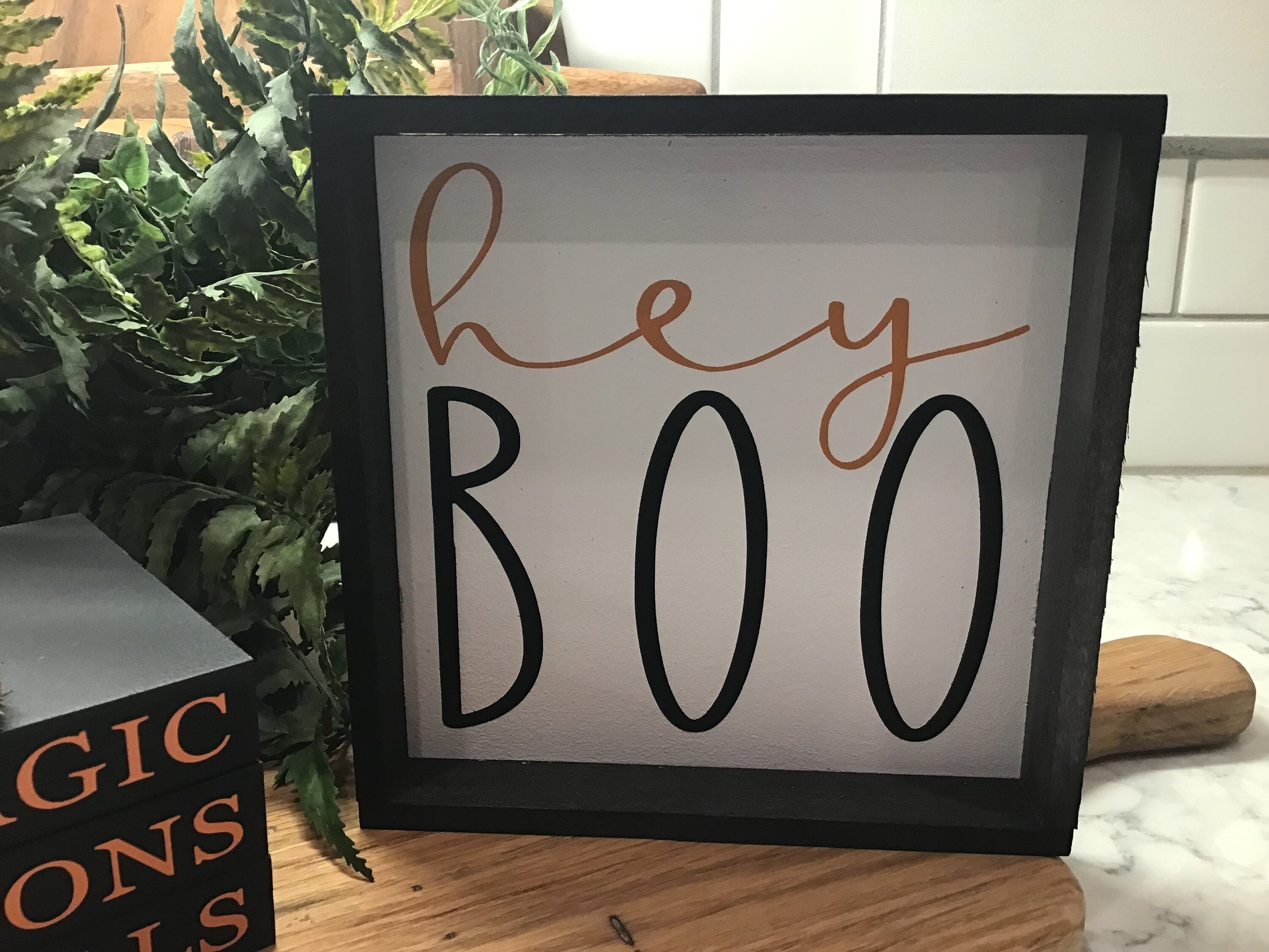 Halloween "hey Boo" Sign | Halloween Sign | Tiered Tray | Halloween ...