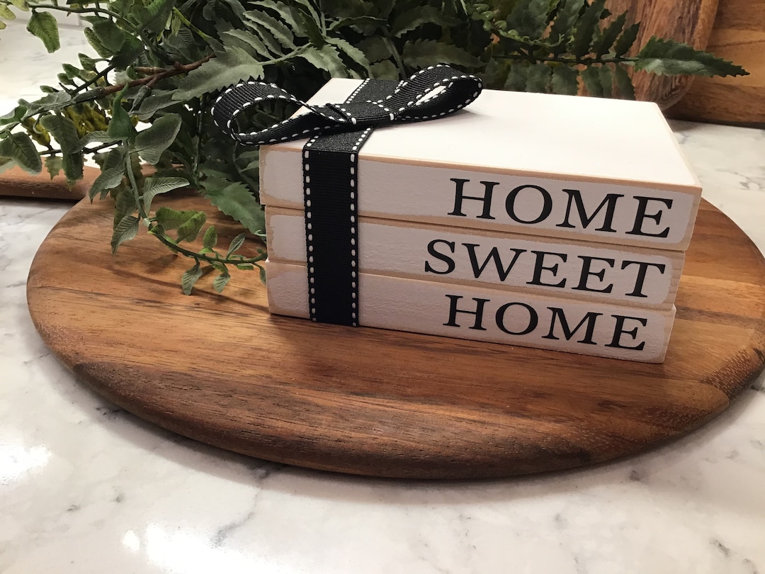 Home Sweet Home Mini-book Stack |farmhouse Decor| Tiered Tray Mini Book ...