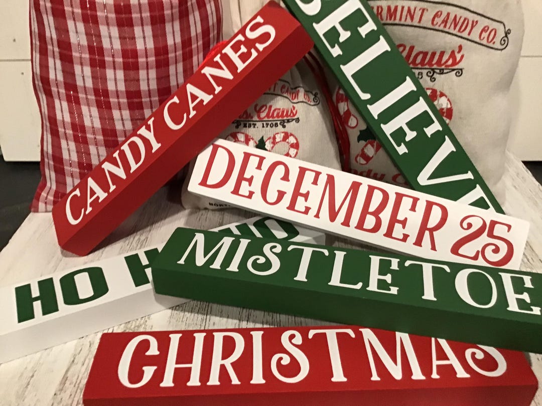 Christmas Blocks | Christmas Wood Block Sign | Christmas Decor | Wood ...