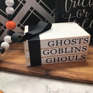 Mini Halloween Book Stack |ghosts, Goblins, & Ghouls| Tiered Tray Mini ...