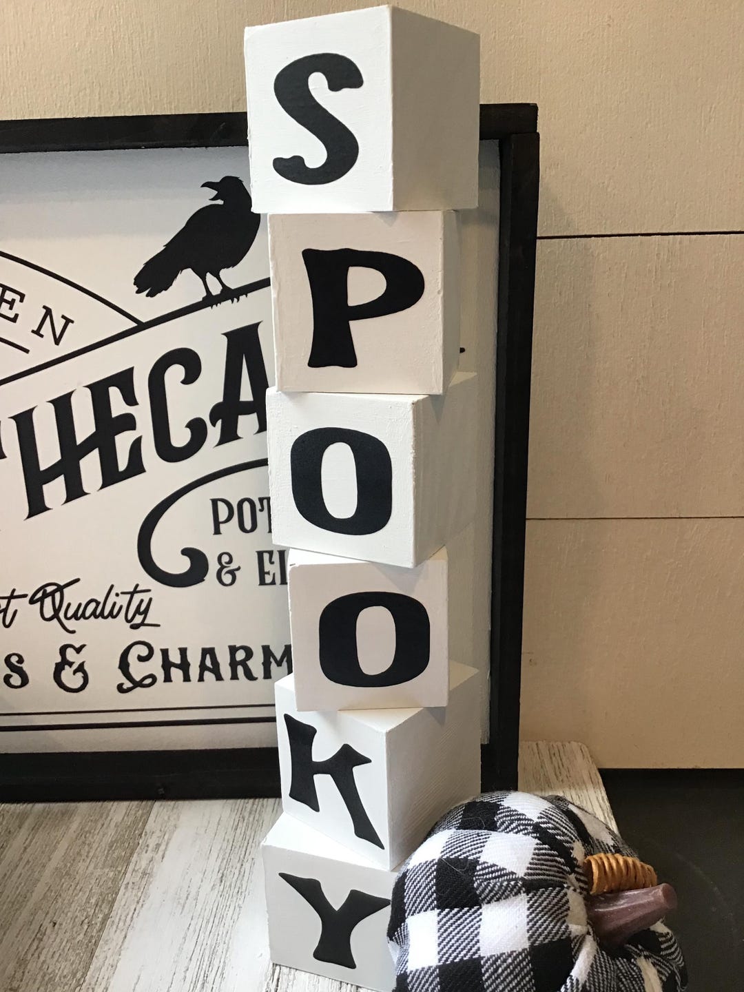 Halloween "spooky" Wood Blocks | Halloween Tiered Tray | Halloween ...